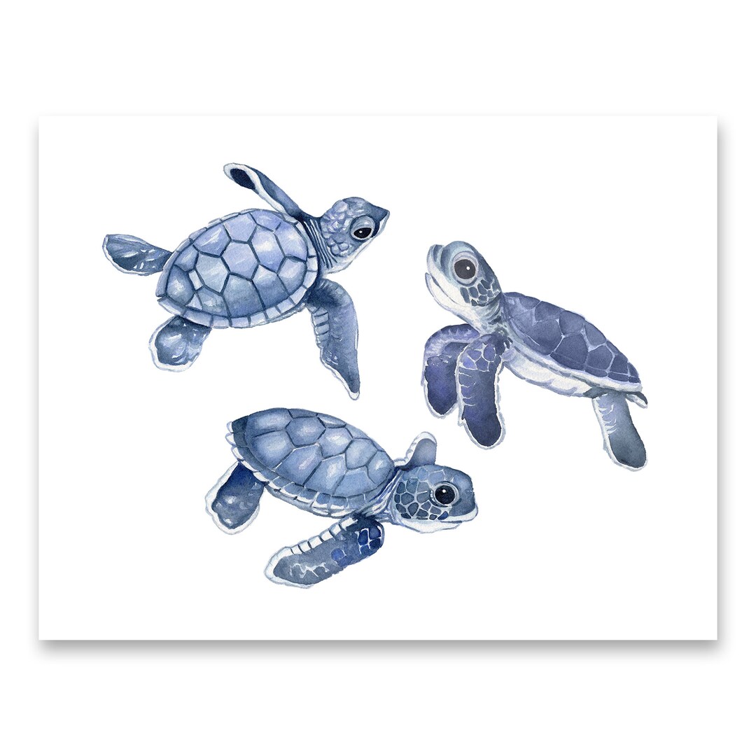Baby Turtles / Turtle Art Print / Turtle Art / Nursery Print / Ocean ...