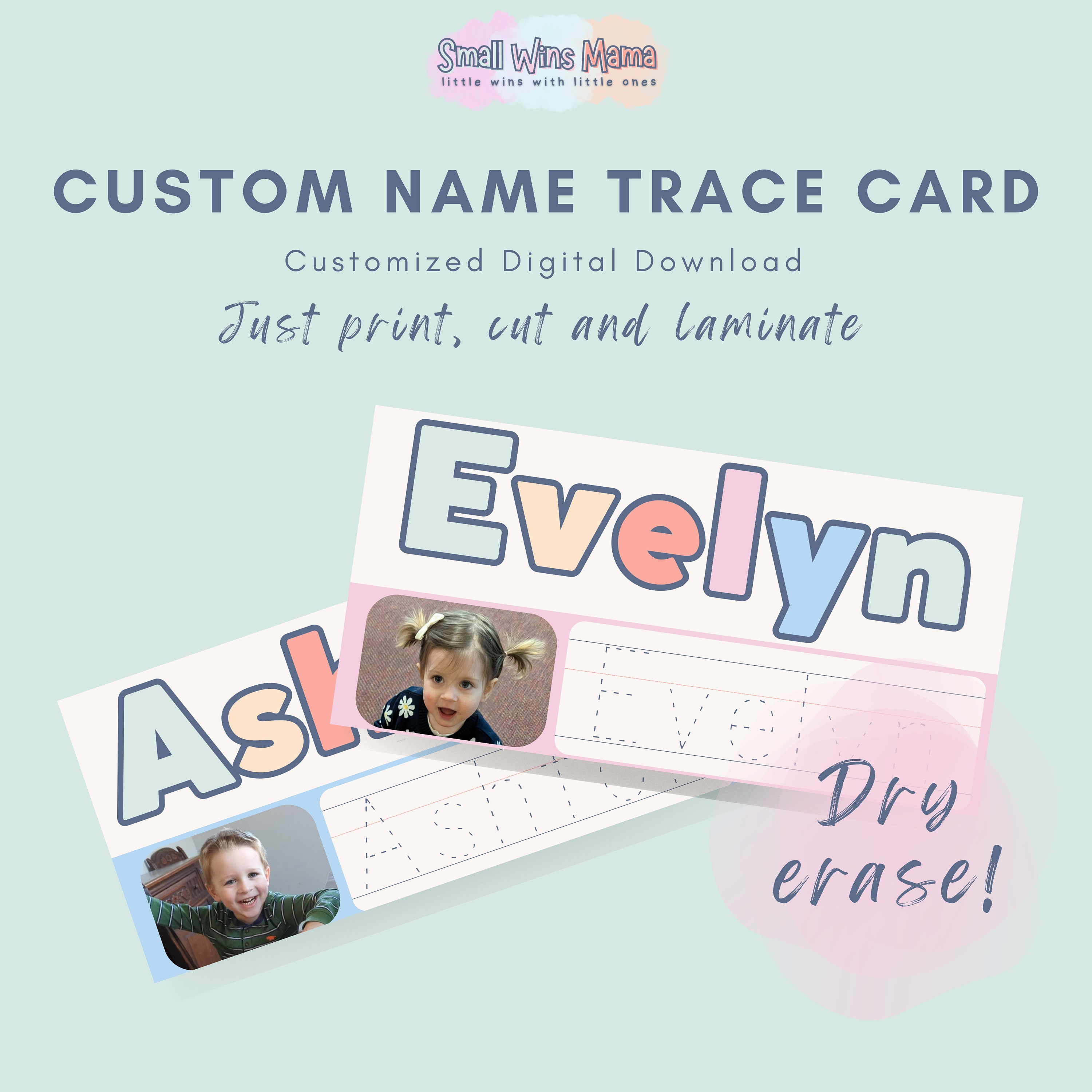 Custom Name Trace Card | Digital Download | Dry Erase - Etsy