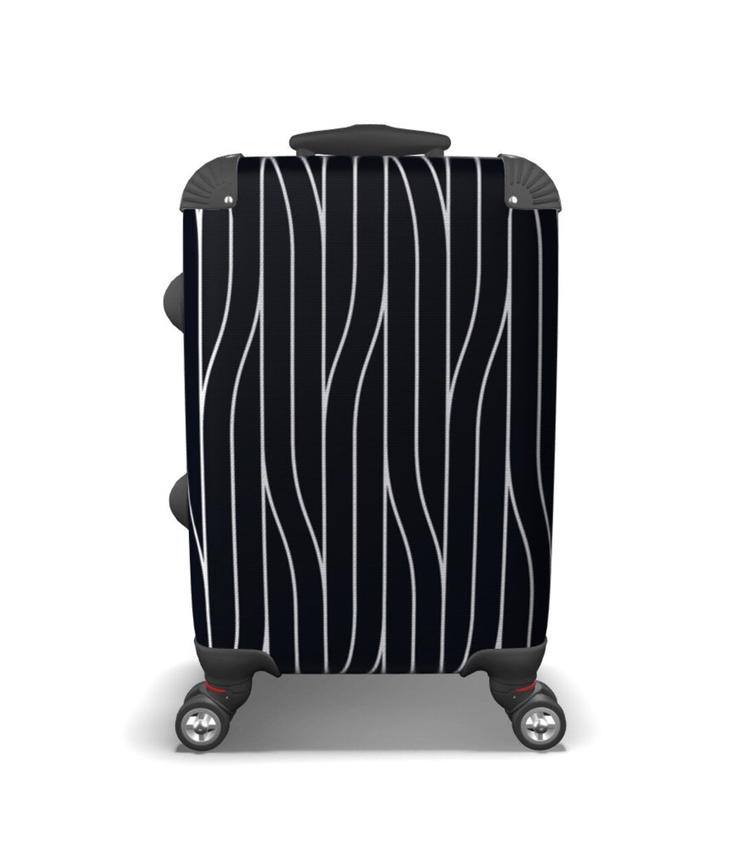 Black Striped Rolling Suitcase: Carry-on Travel Bag, TSA Lock - Etsy