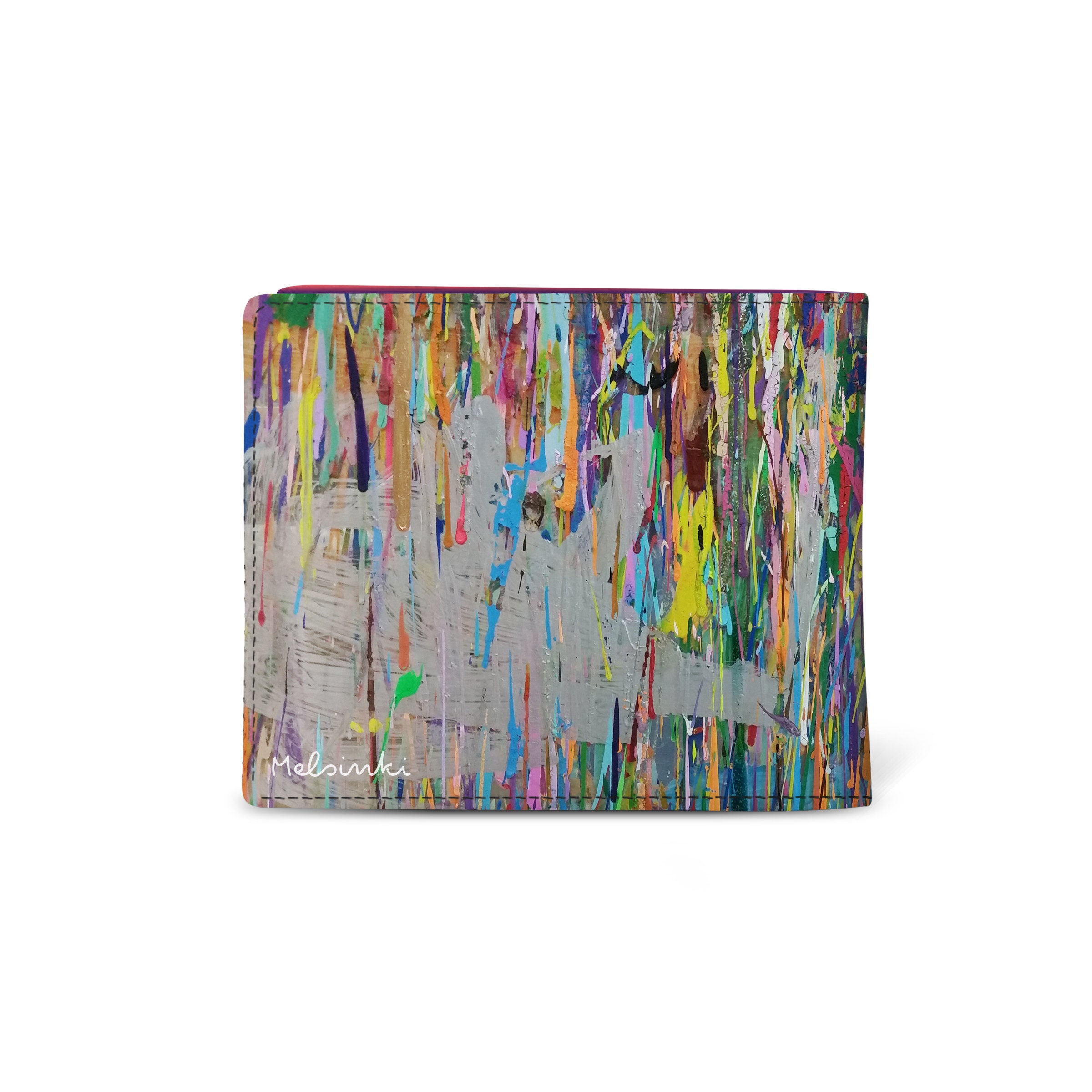 Rainbow Colour Mens Leather Wallet, Colourful Handmade Wallet, Unique ...