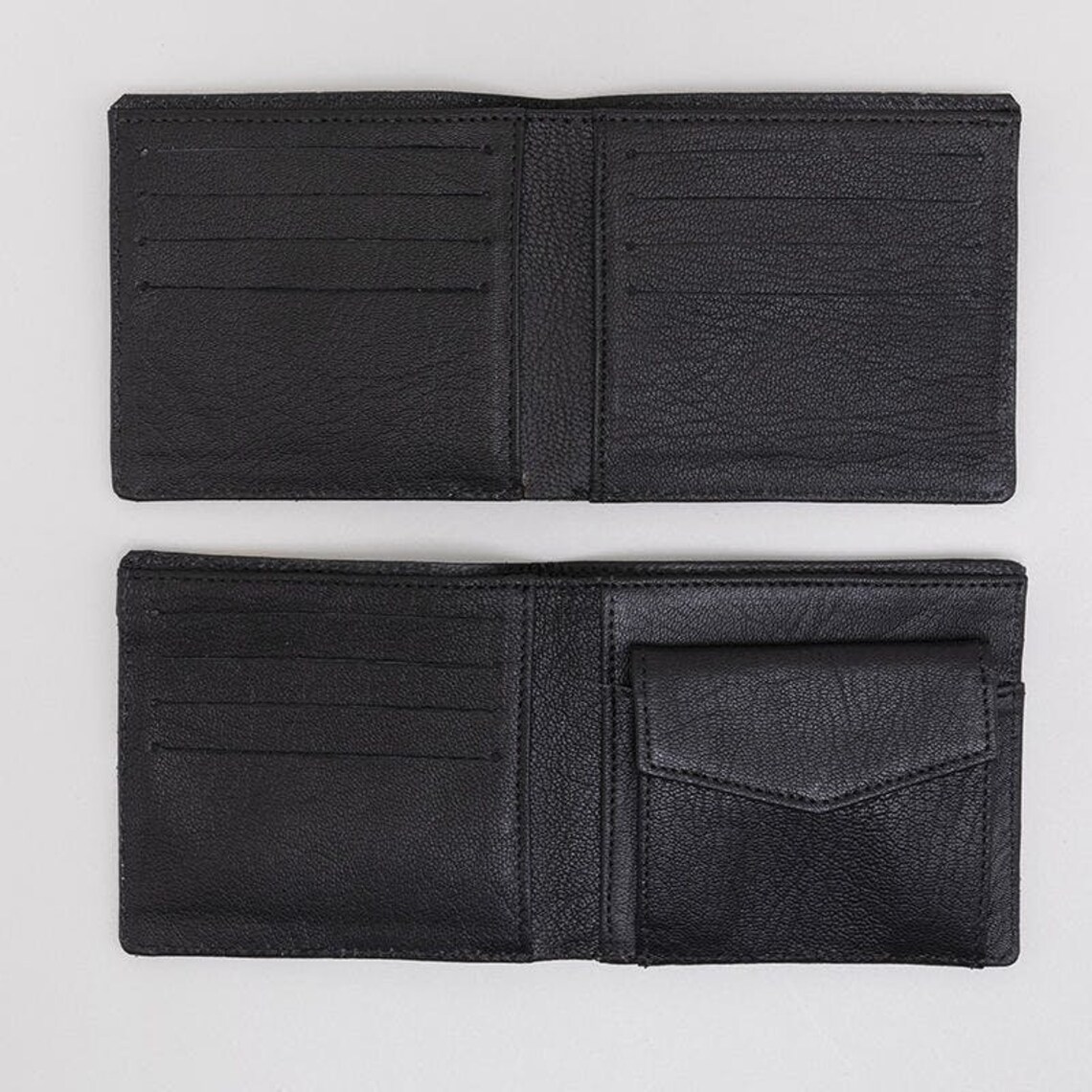 Mens Leather Wallet Oilcloth Wallet Black and White Striped - Etsy