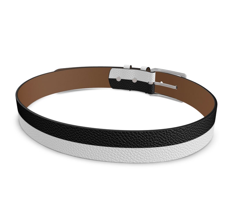 Black and White Leather Belt, Handmade Mens Leather Belt - Etsy