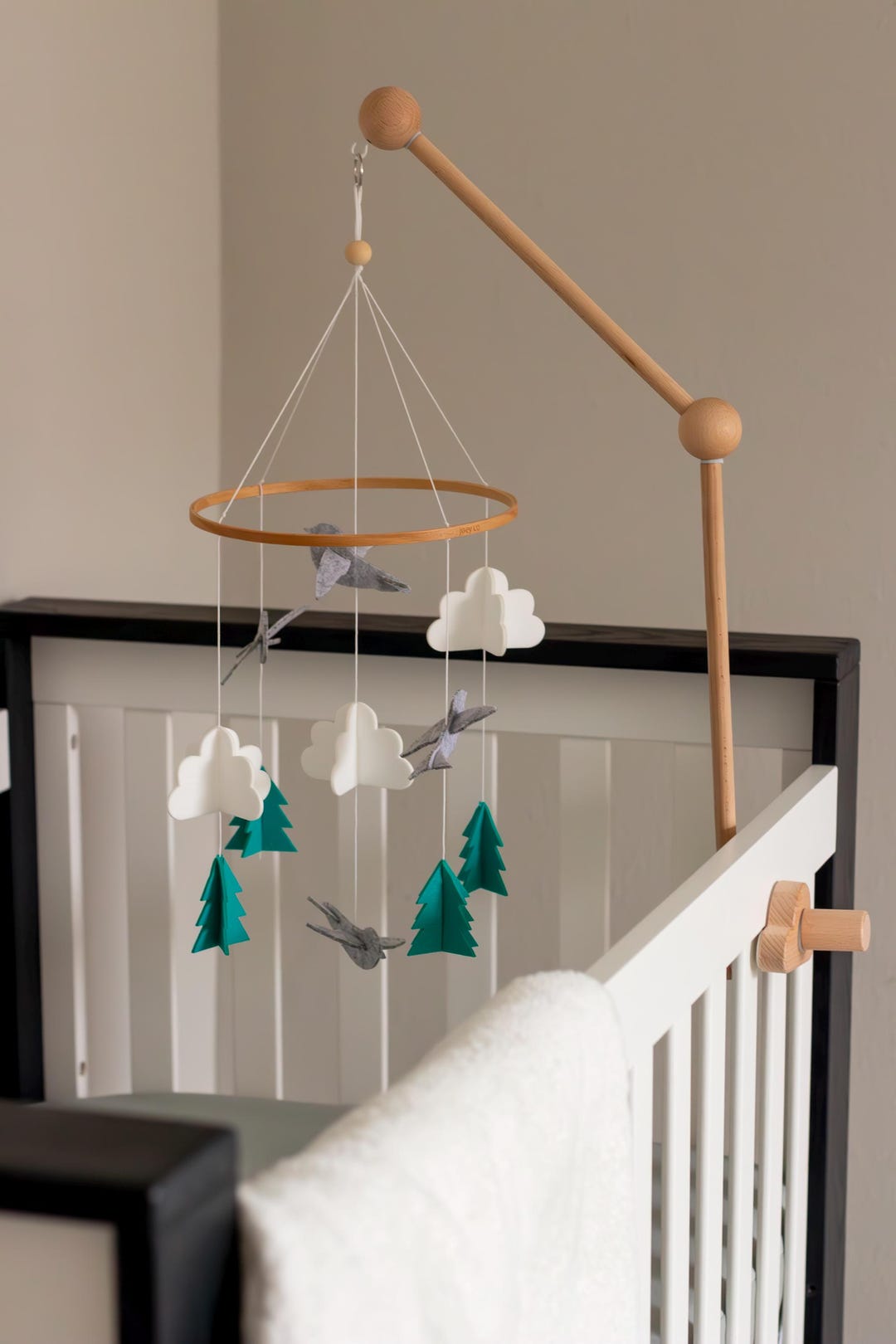 Wooden Mobile Crib Arm | Beautiful Scandanavian Design - Etsy