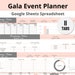 Gala Event Planner Google Sheets Spreadsheet Template for Fundraising ...