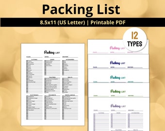 Packing List Printable Template for Vacation Vacation List Packing List ...