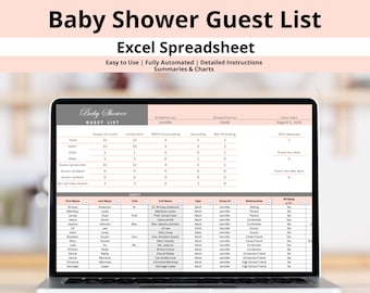 Baby Shower Guest List Template - Etsy