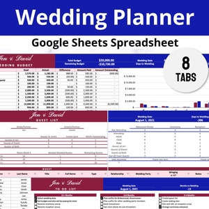 Wedding Planning Google Sheets Spreadsheet Wedding Planner for Your ...