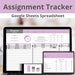 Assignment Planner Template Google Sheets Spreadsheet, Student ...
