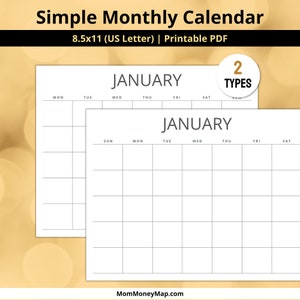 Blank Monthly Calendar Template Printable, Blank Calendar Pages Monday ...