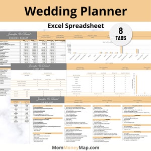 Wedding Planning Excel Spreadsheet Template, Wedding Planning Tracker ...