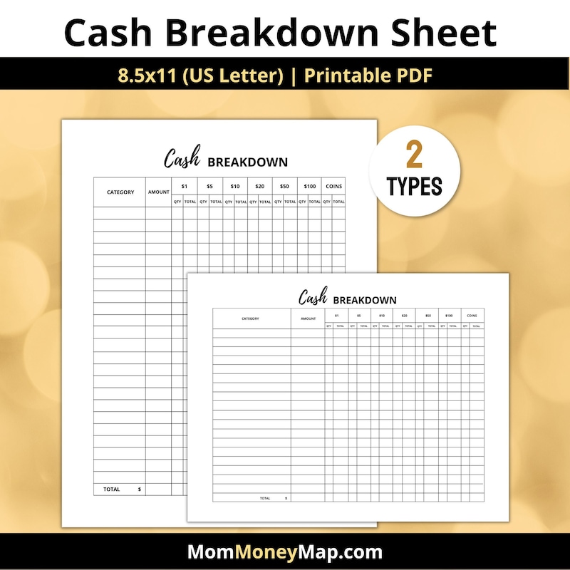 Cash Drawer Count Sheet - Etsy