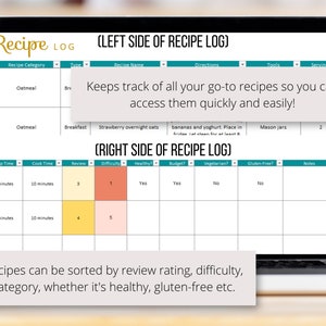 Weekly Meal Planner Excel Spreadsheet Template With Editable Snacks ...