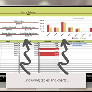Christmas Gift Tracker Spreadsheet, Christmas Shopping List Gift ...