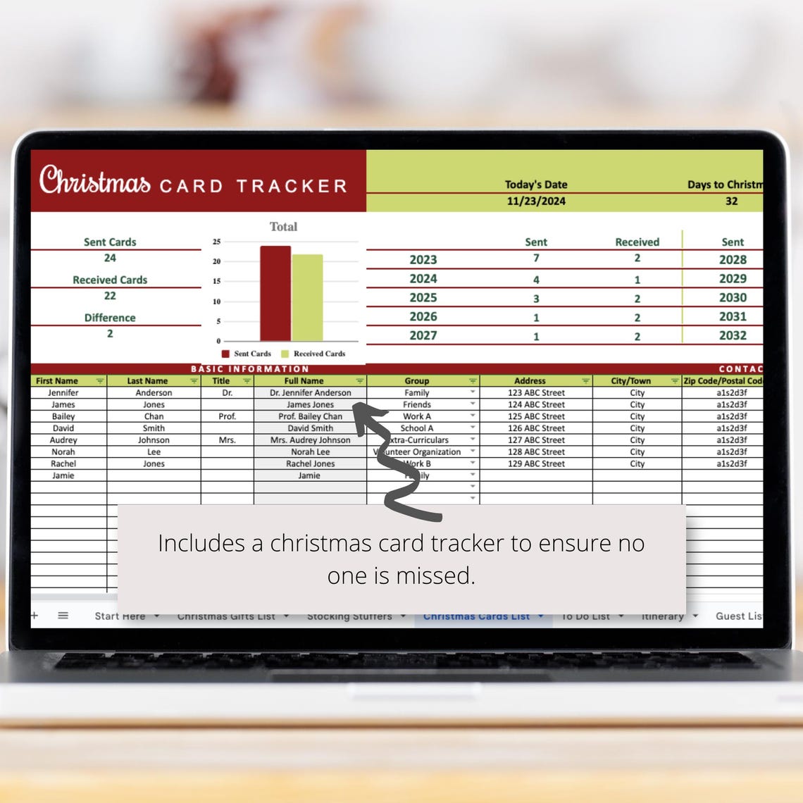 Christmas Planner Tracker Google Sheets Spreadsheet Template, Xmas ...