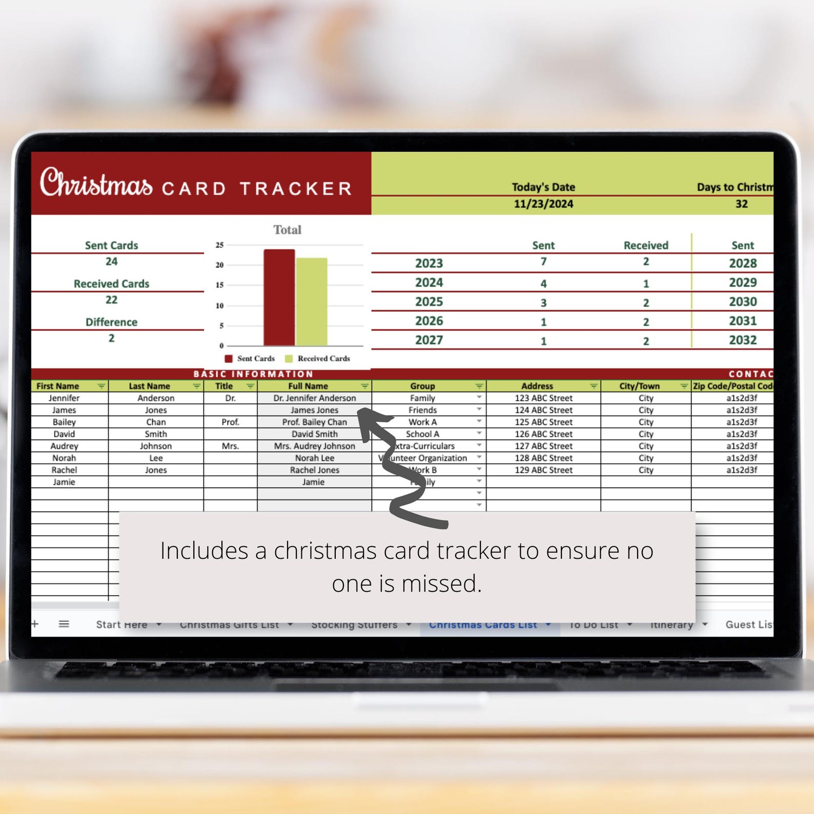 Christmas Planner Tracker Google Sheets Spreadsheet Template, Xmas ...