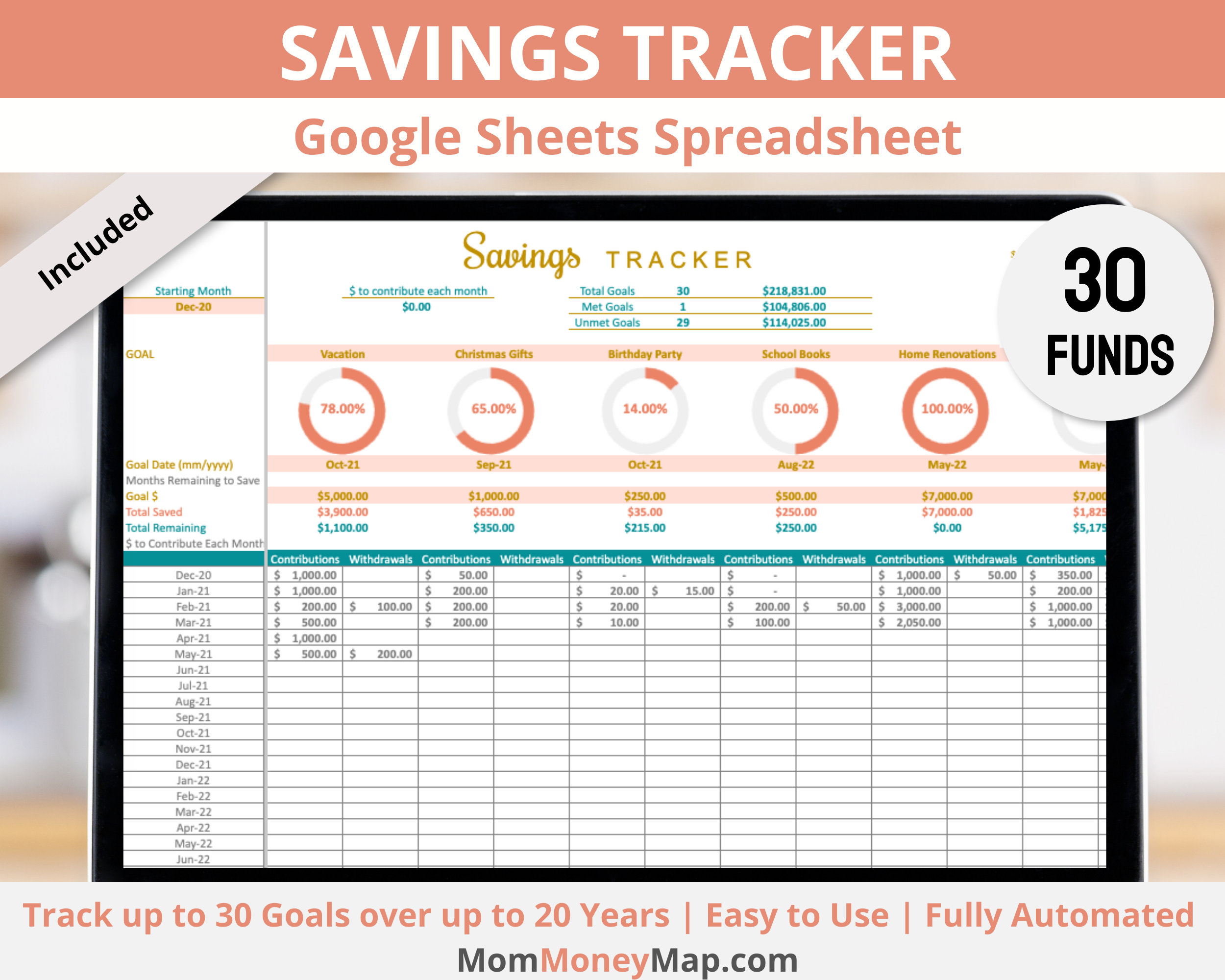 Financial Planner Google Sheets Spreadsheet Bundle, Easy Budgeting for ...