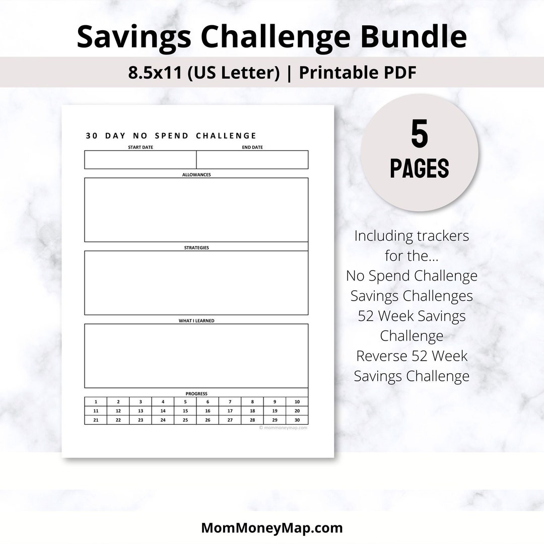 No Spend Tracker | No Spend Challenge Printable | No Spend Tracker ...