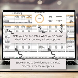 Monthly & Annual Budget Tracker Excel Spreadsheet Worksheet Template ...