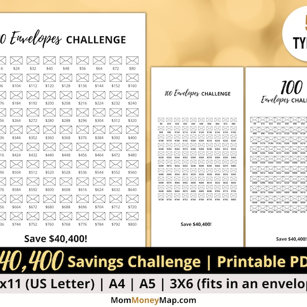 40000 Saving Challenges - Etsy