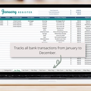 Bank Transactions Register With Monthly & Annual Summaries Excel ...