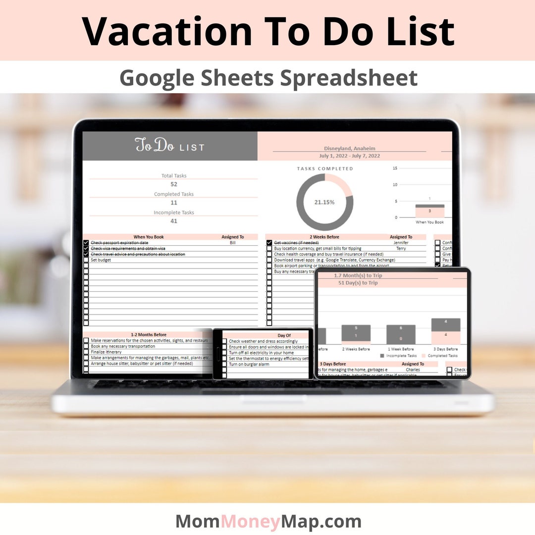 Vacation to Do List, Travel Checklist Template, Travel To-do List, Trip ...