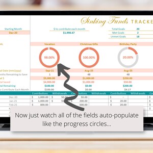 Sinking Funds Excel Tracker Spreadsheet Template | Plan and Track Each ...