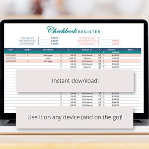 Simple Checkbook Register Excel Spreadsheet, Track Your Bank Accounts ...