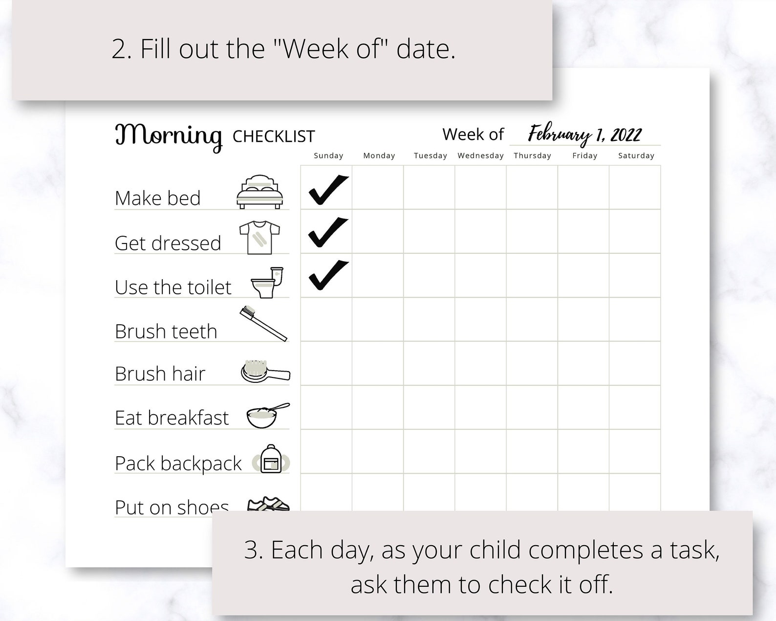 Kids Morning Routine, Kids Morning Checklist, Morning Routine Chart for ...