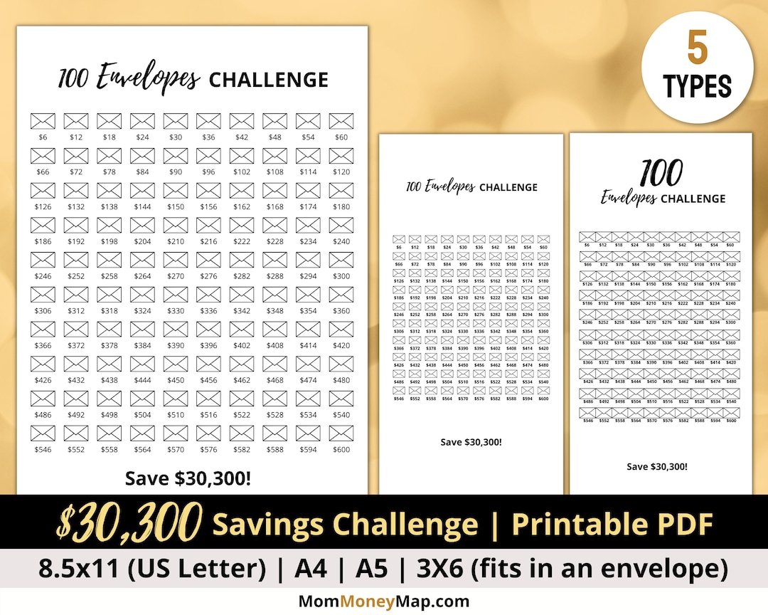 30k Savings Challenge Printable PDF Save 30000 in 100 Days - Etsy
