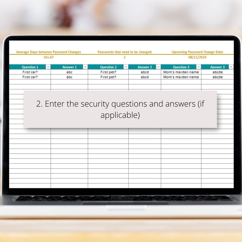 Password Tracker Excel Spreadsheet | Organize Your Accounts and ...