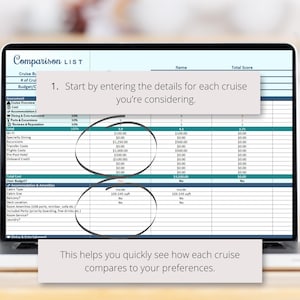 Cruise Comparison List Excel Spreadsheet, Cruise Options and Prices ...