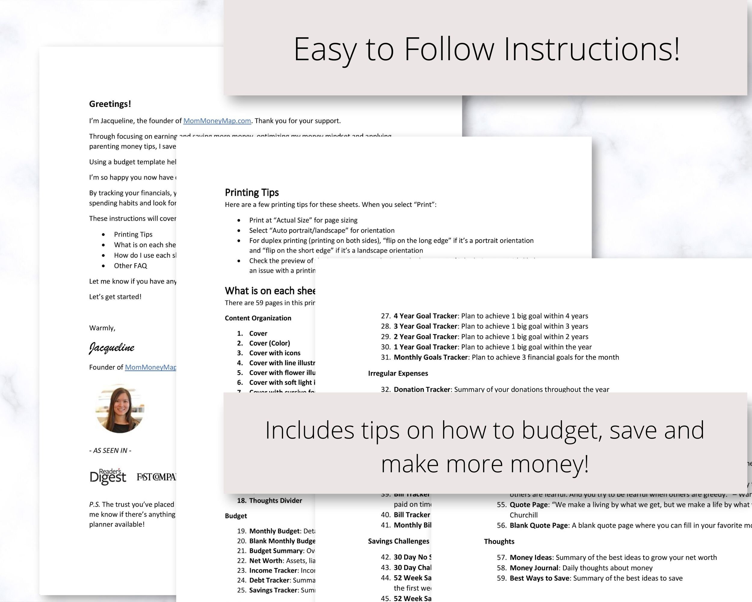 Budget Planner Printable | Budget Inserts | Budget Sheets | Budget Kit ...
