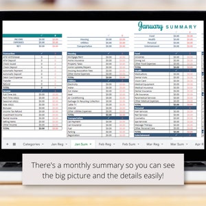Checkbook Register With Monthly and Annual Summaries Google Sheets ...
