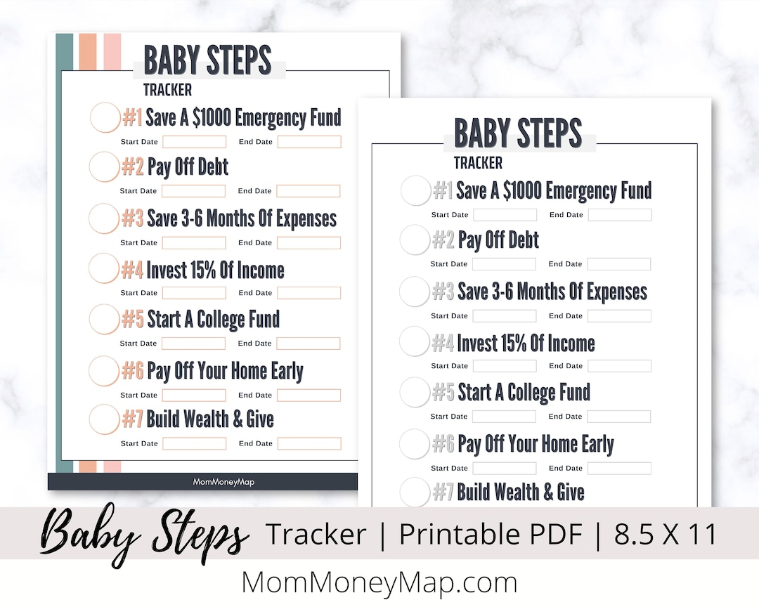 Dave Ramsey Baby Steps Tracker Steps 1-7 Planner Printable - Etsy