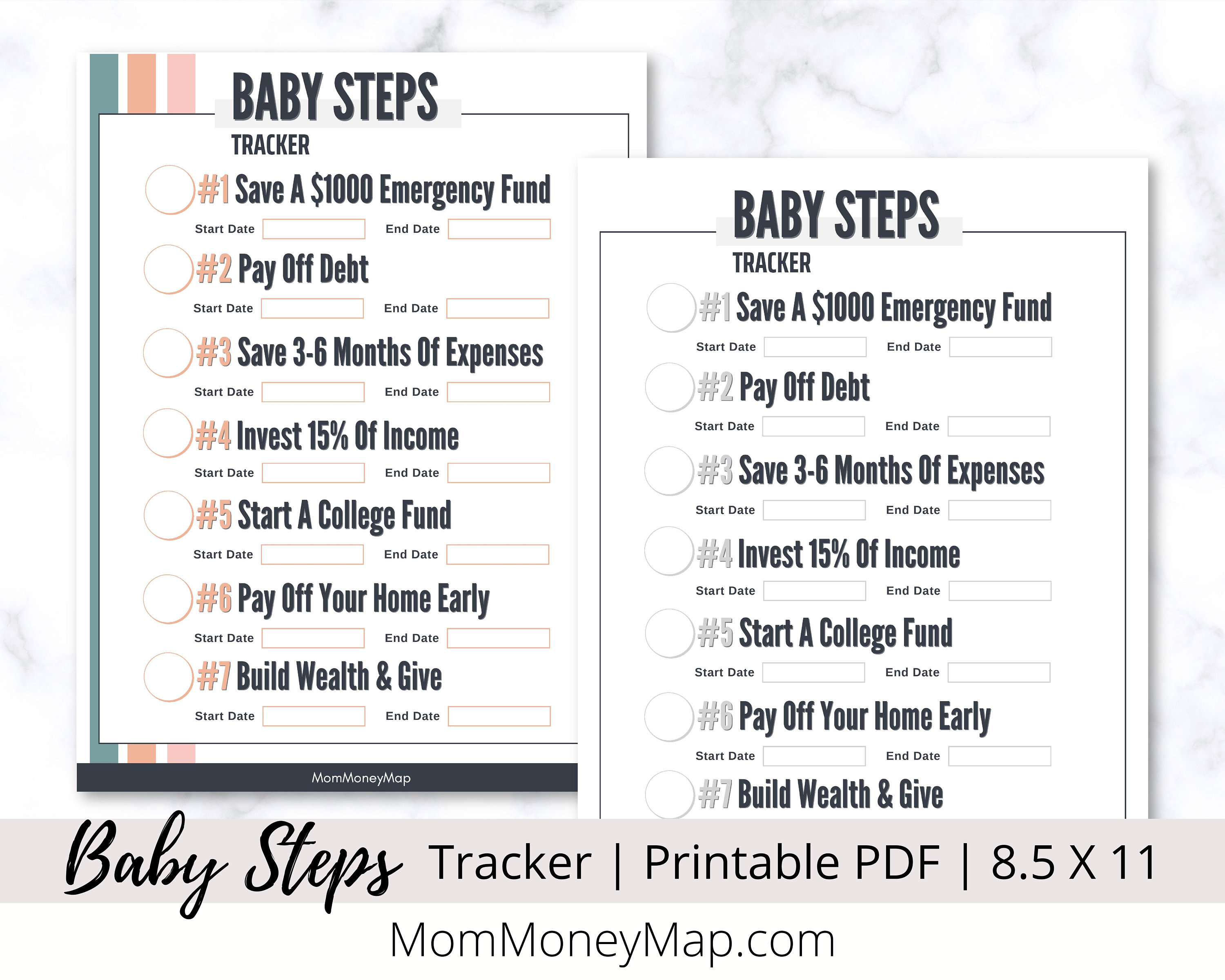 Dave Ramsey Baby Steps Tracker Steps 1-7 Planner Printable - Etsy Canada
