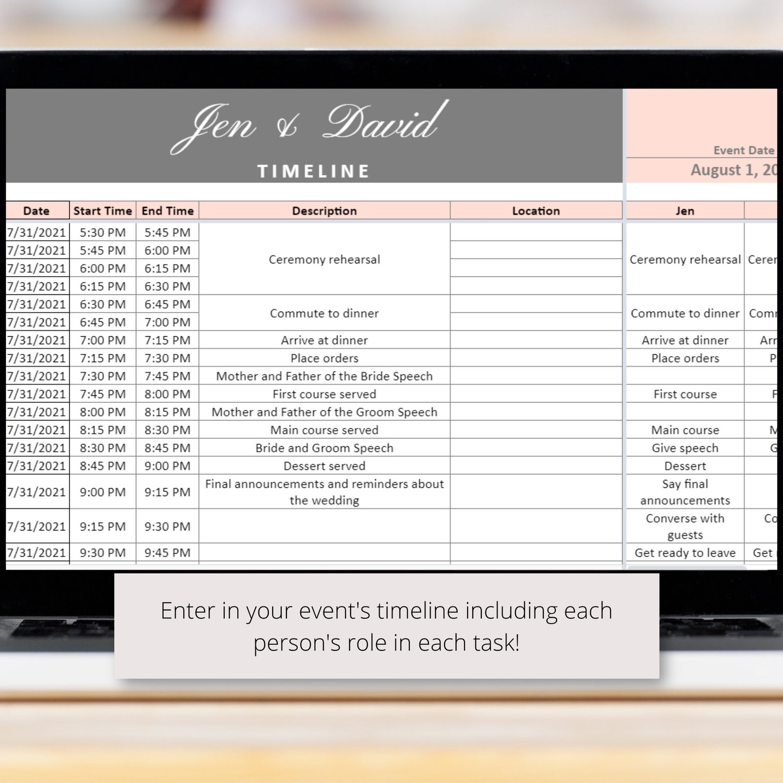 Wedding Planning Google Sheets Spreadsheet Wedding Planner for Your ...