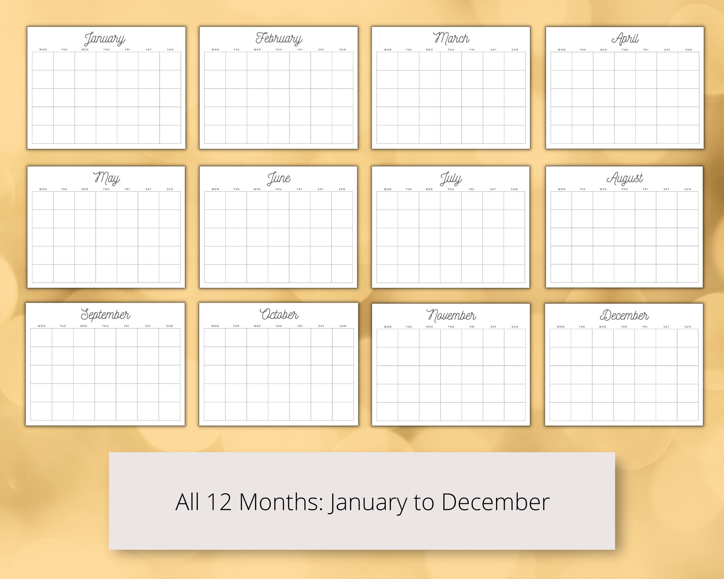 Monthly Calendar Template Printable, Blank Monthly Calendar Pages ...