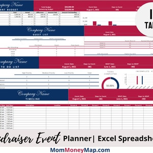 Fundraiser Event Planner Digital Excel Spreadsheet Template - Etsy