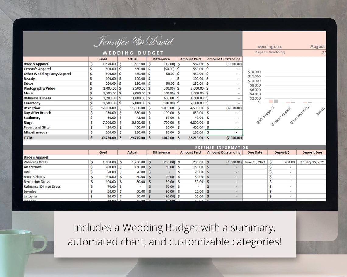 Wedding Planning Excel Spreadsheet Bundle Wedding Planner | Etsy
