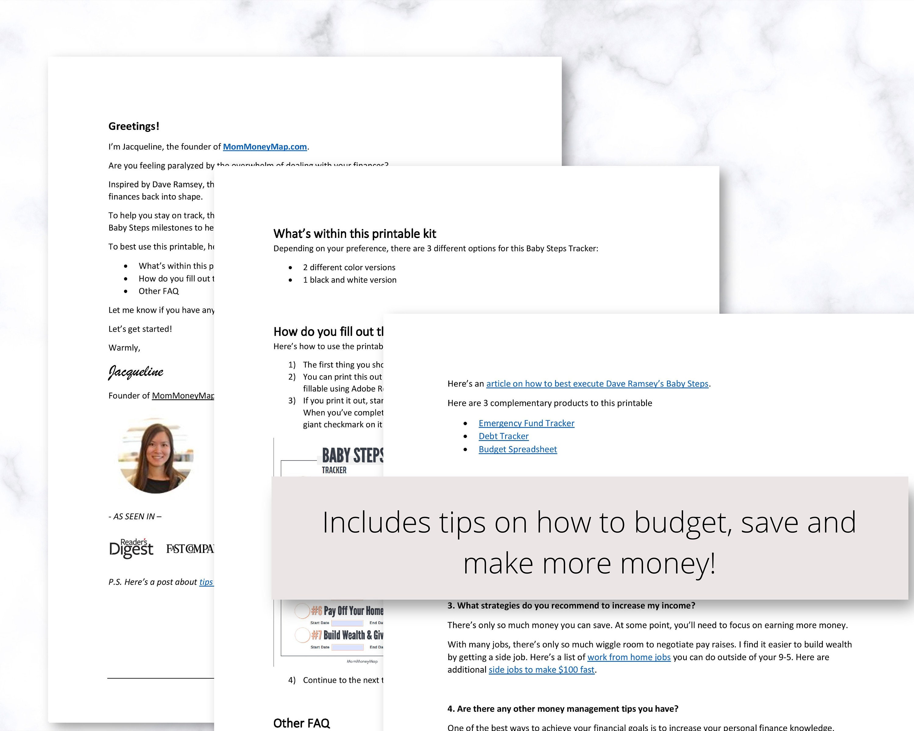 Dave Ramsey Baby Steps Tracker, Steps 1-7 Planner Printable PDF Digital ...
