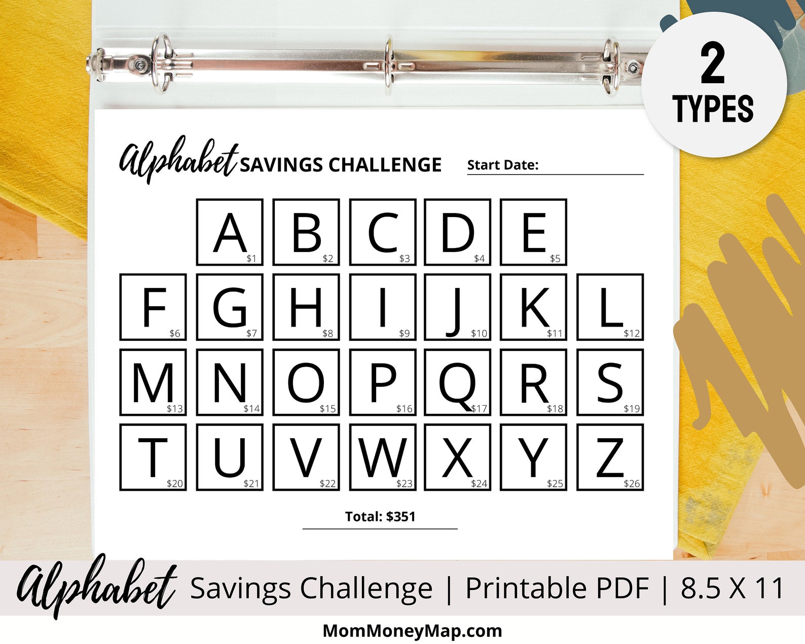 Alphabet Savings Challenge Printable PDF 26 Weeks Savings - Etsy Canada