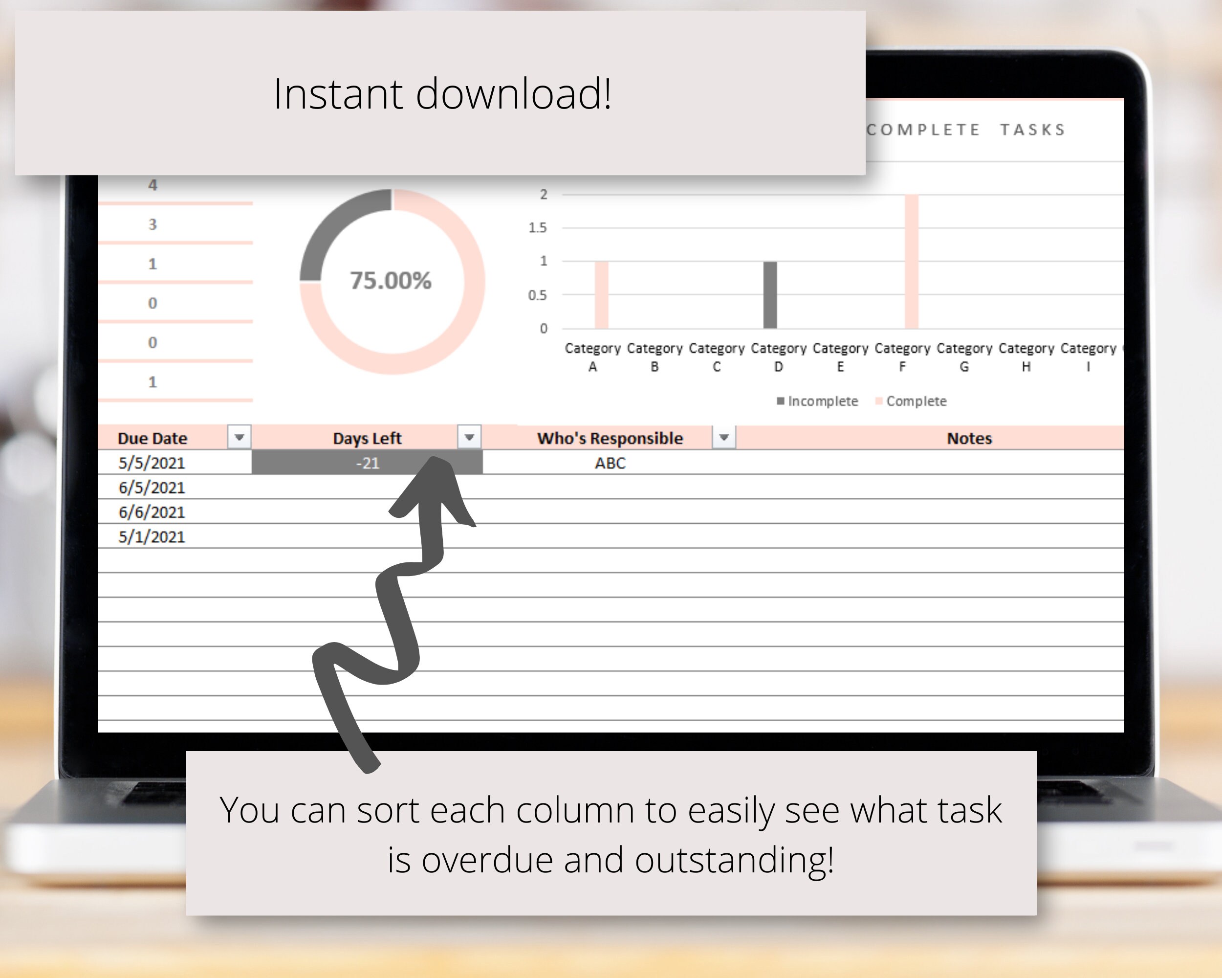 Brain Dump Excel Spreadsheet Template Track and Organize - Etsy