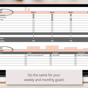 Goal Planner Google Sheets Spreadsheet, Digital Goal Tracker (daily ...