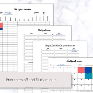 No Spend Challenge Printable PDF, Zero Spend Tracker to Track Your No ...