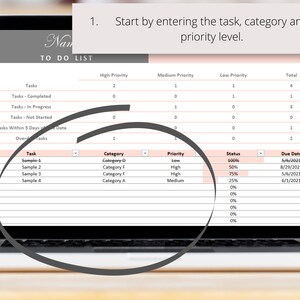 To Do List Excel Spreadsheet Template Track Your Tasks With - Etsy