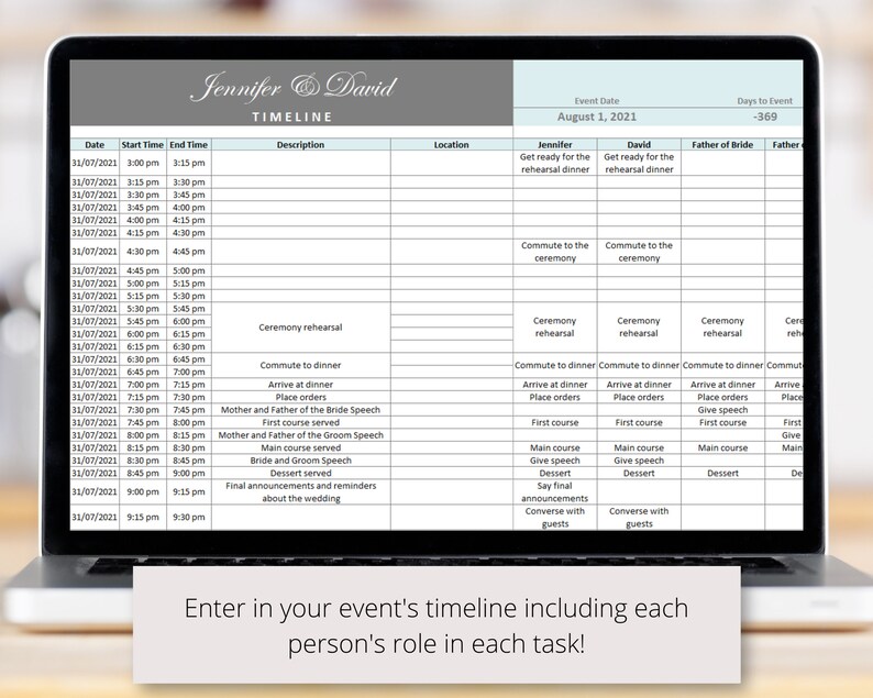 Wedding Planning Excel Spreadsheet Template Digital Download - Etsy