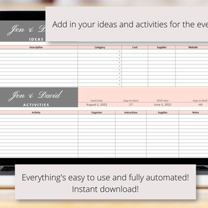 Wedding Planning Google Sheets Spreadsheet Wedding Planner - Etsy