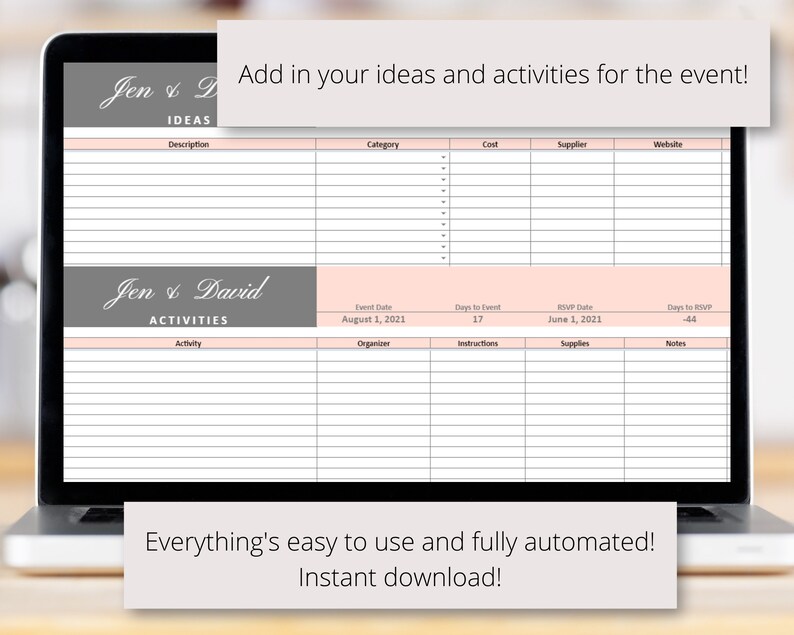 Wedding Planning Google Sheets Spreadsheet Wedding Planner - Etsy