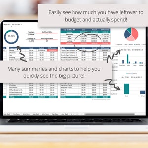 Checkbook Register and Monthly Budget Bundle Excel Spreadsheet With ...
