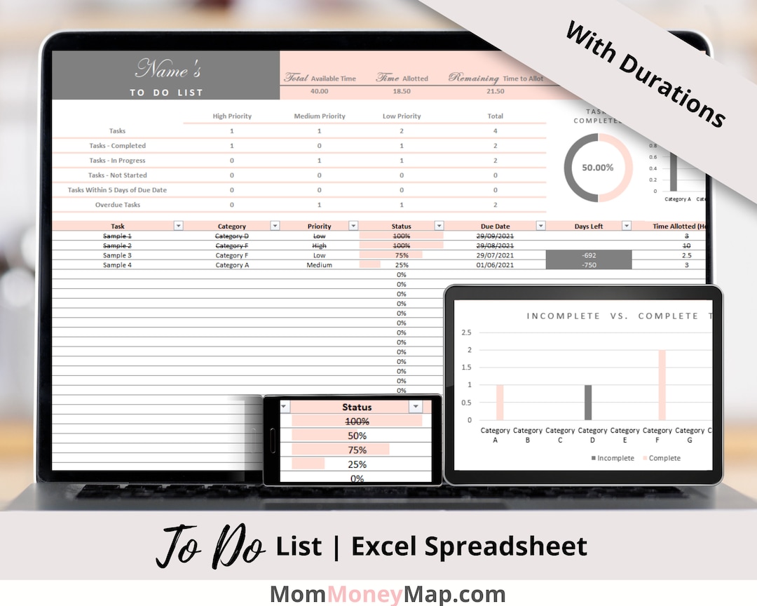To Do List Template Spreadsheet Track Your Work Weekly - Etsy